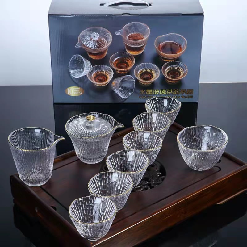 Chinese Style Glass Kung Fu Tea Set Tea Master Cup Bamboo Joint Extra ...
