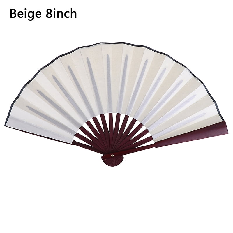 Chinese Style Hand Held Fan Blank Silk Cloth Folding Fan Party Wedding ...