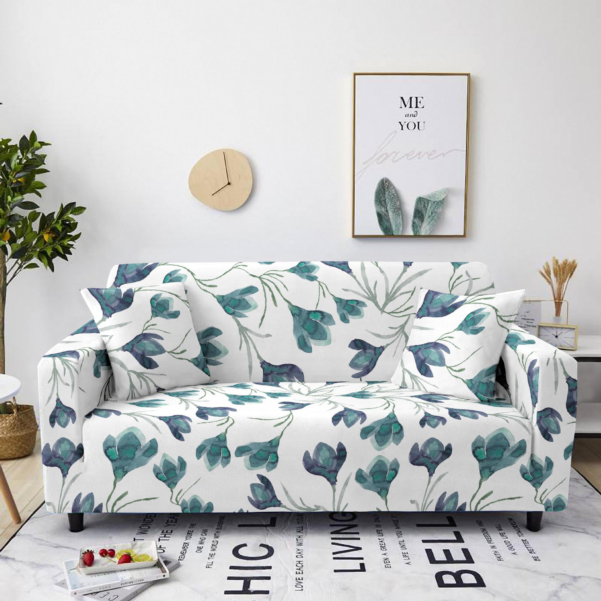 Chinese Style Ink Wash Flower Sofa Cover All Inclusive Dustproof and Wrinkle Resistant Universal ...