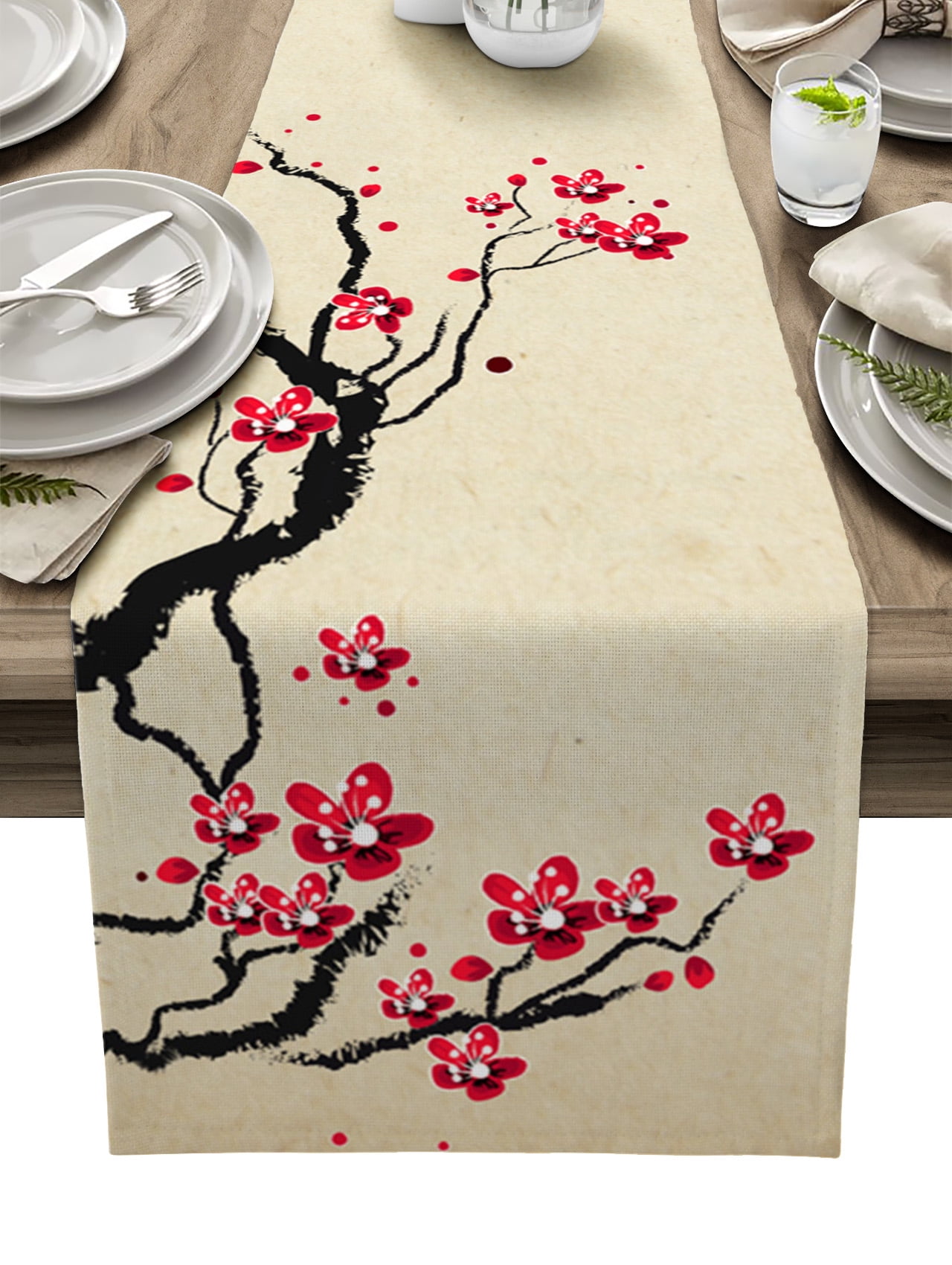 Chinese Style Landscape Painting Ink Painting Table Runner Home Wedding ...