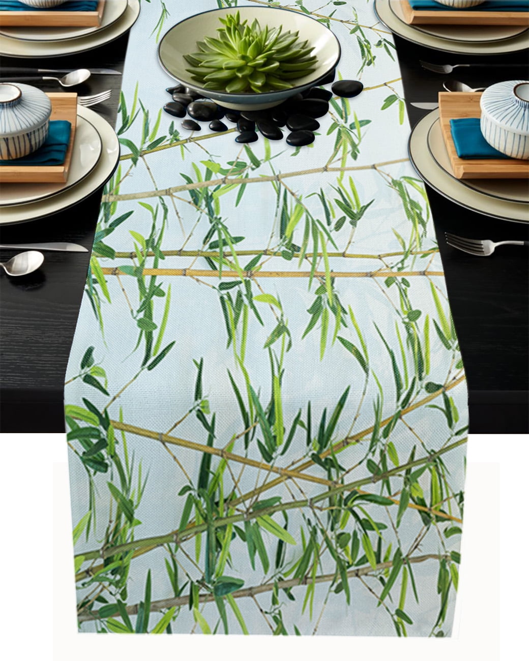Chinese Style Landscape Painting Ink Painting Table Runner Home Wedding Table Mat Centerpieces ...
