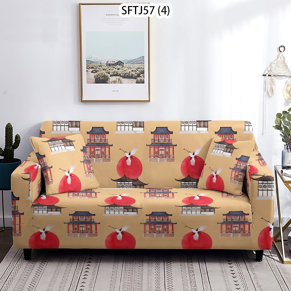 Chinese Style Lantern Pattern Plum Bossom Crane Sofa Seat Cover Longue ...