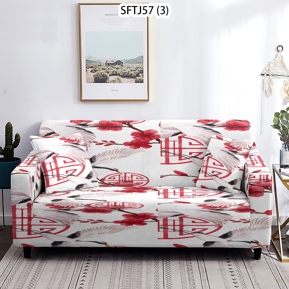 Chinese Style Lantern Pattern Plum Bossom Crane Sofa Seat Cover Longue ...