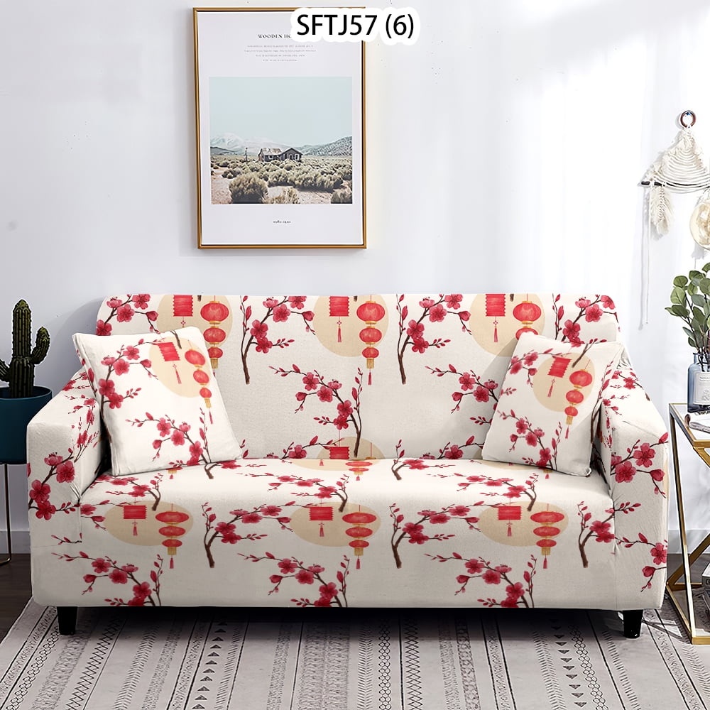 Chinese Style Lantern Pattern Plum Bossom Crane Sofa Seat Cover Longue ...