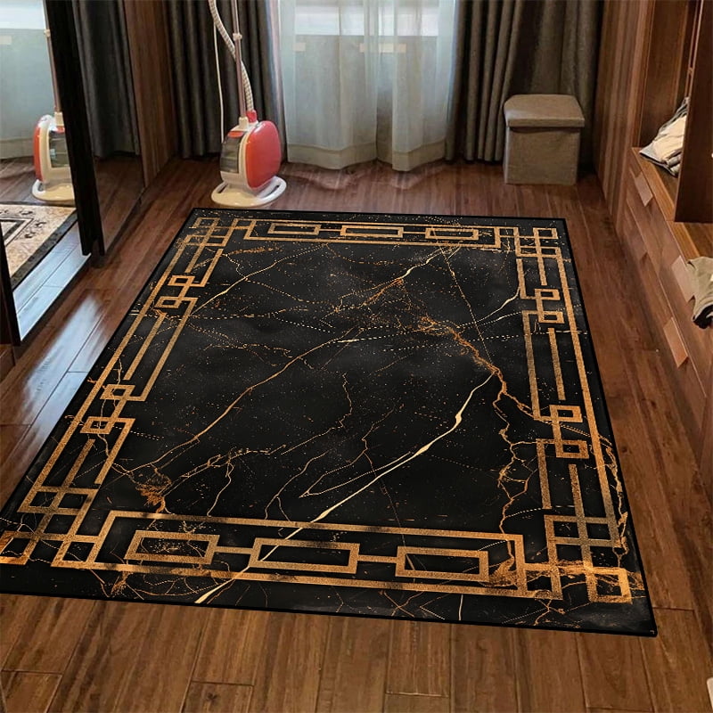 Chinese Style Luxury Black Carpets for Living Room ration Abstract Home ...