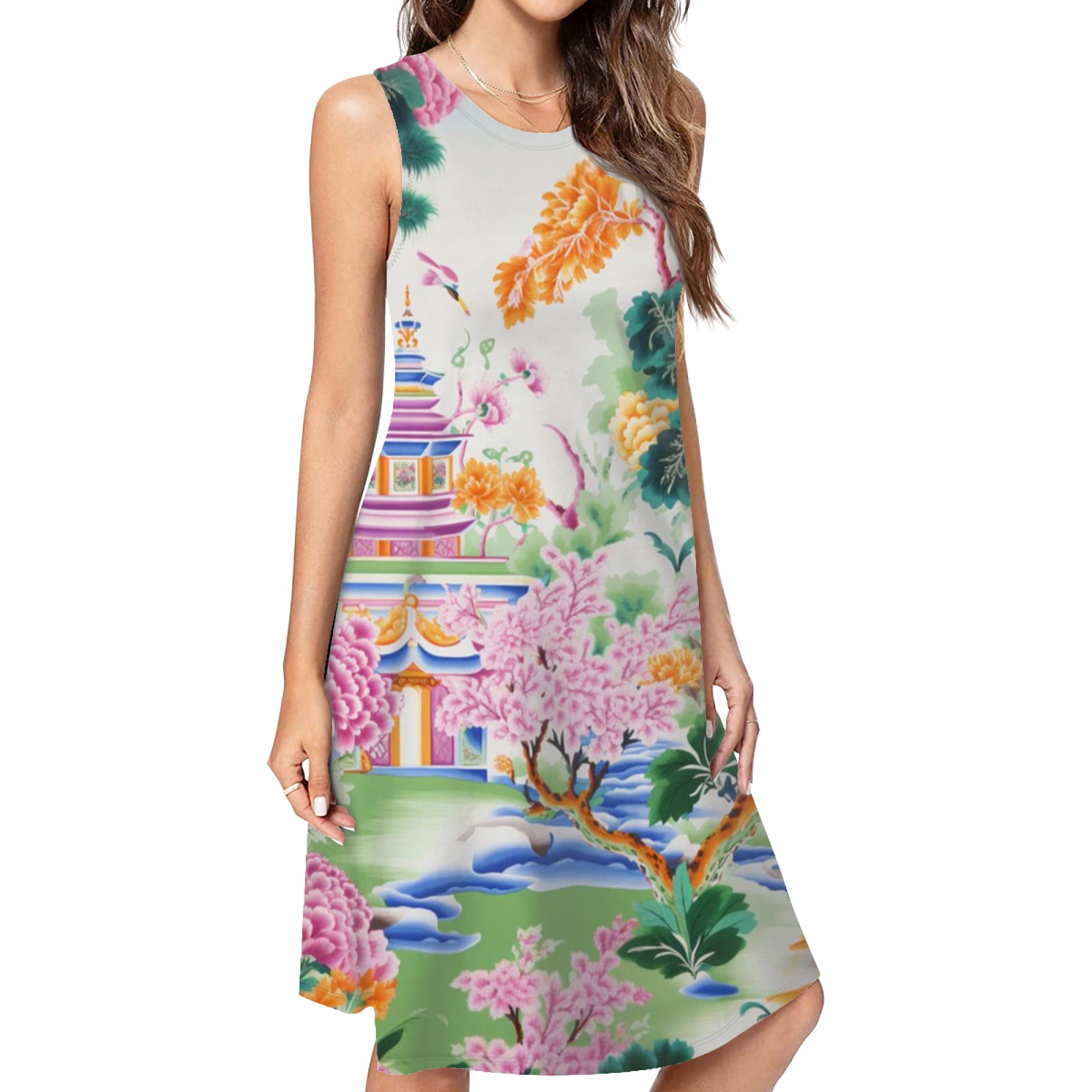 Chinese Style Pattern Color Spring Summer Dresses For Women Fashion ...