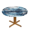 Chinese Style Powder Chinoiserie Toile Blue Fitted Round Tablecloth ...