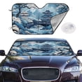 Chinese Style Powder Chinoiserie Toile Blue Windshield Sunshade Sun ...