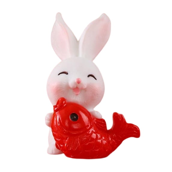 Chinese Style Rabbit Statue Small Bunny Figurine Spring Festival ...