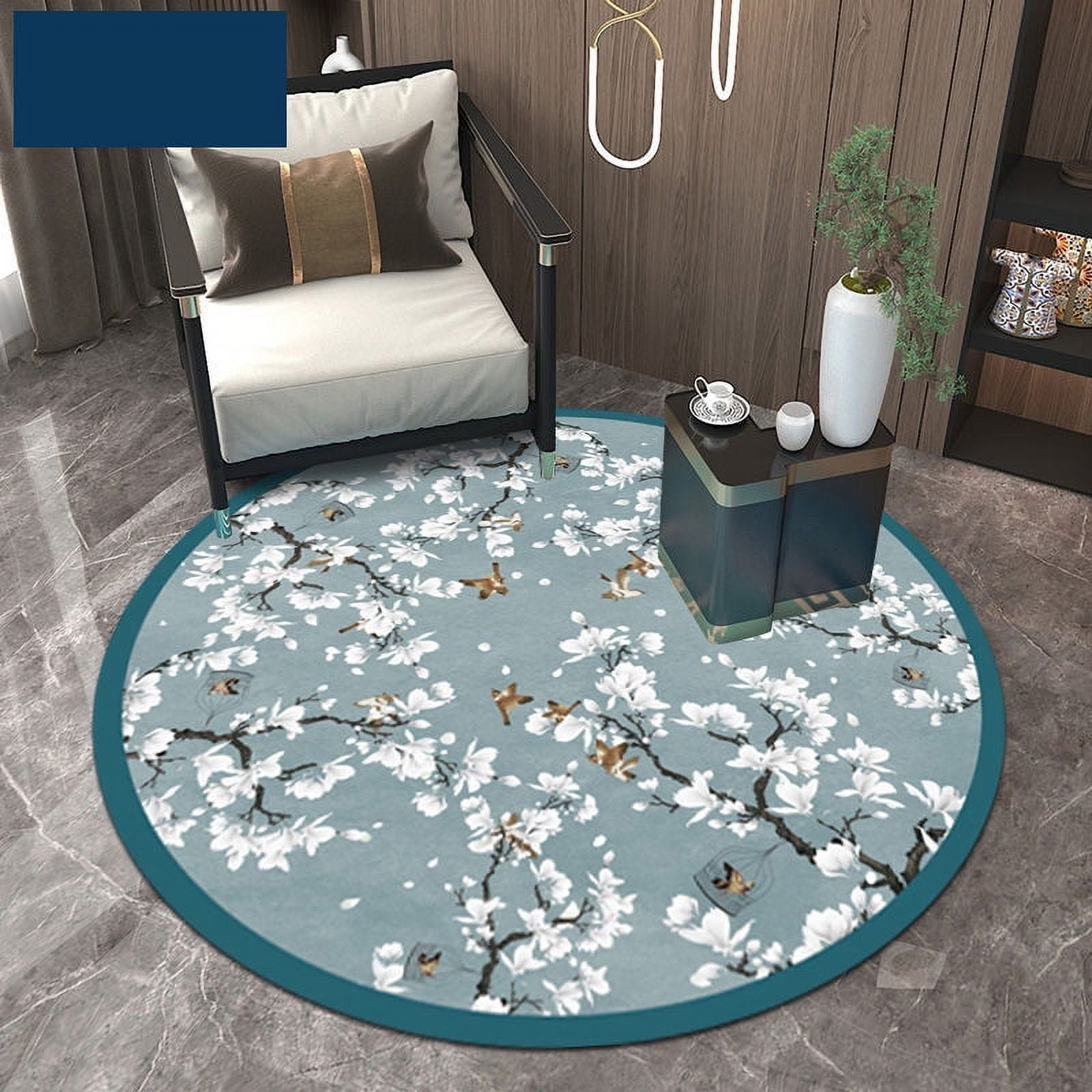 Chinese Style Round Carpet for Living Room Washable Household Bedroom r ...