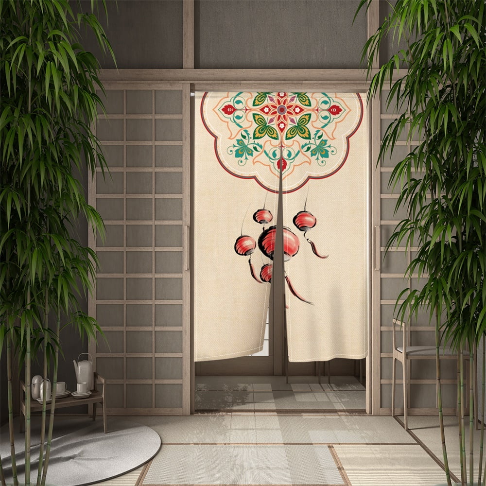 Chinese Style Scenery Door Curtain Landscape Ink Art Painting Curtain ...