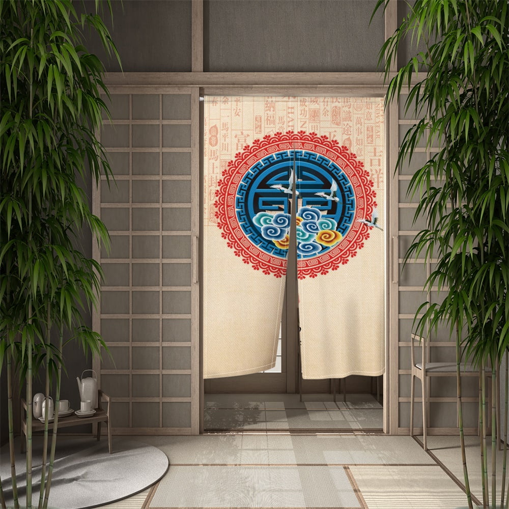 Chinese Style Scenery Door Curtain Landscape Ink Art Painting Curtain ...