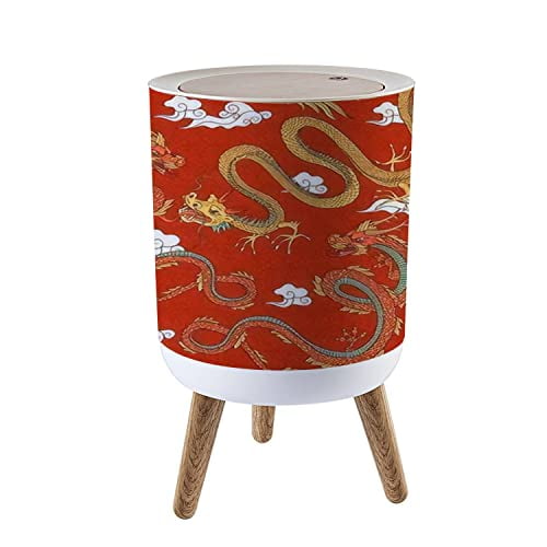 Chinese Style Seamless with Dragons Cartoon on red Endless repeatable ...