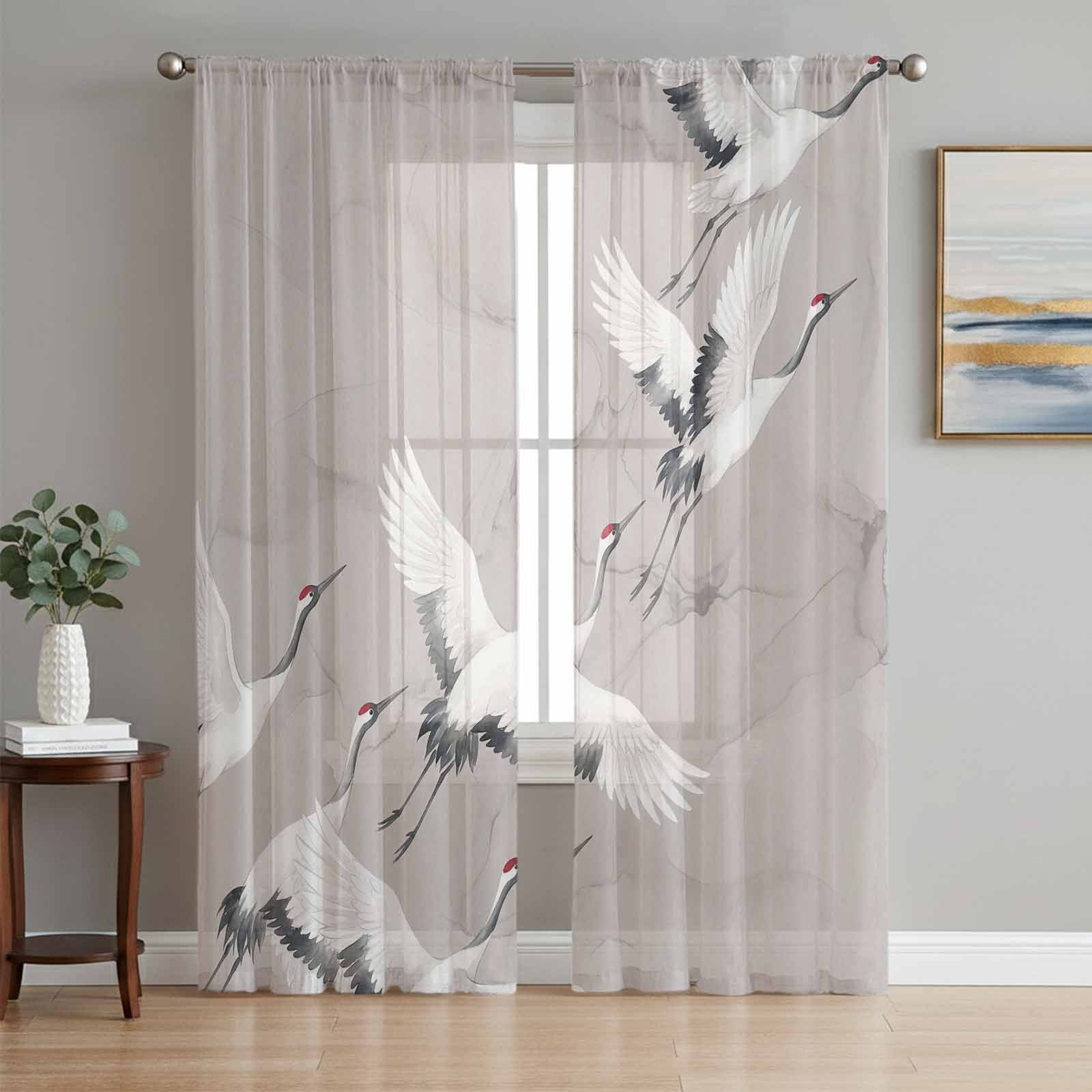 Chinese Style Sheer Curtains for Living Room Bedroom Country Retro ...