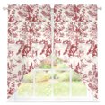 Chinese Style Sheer Curtains Swag Valances for Windows Red Garden Plant ...