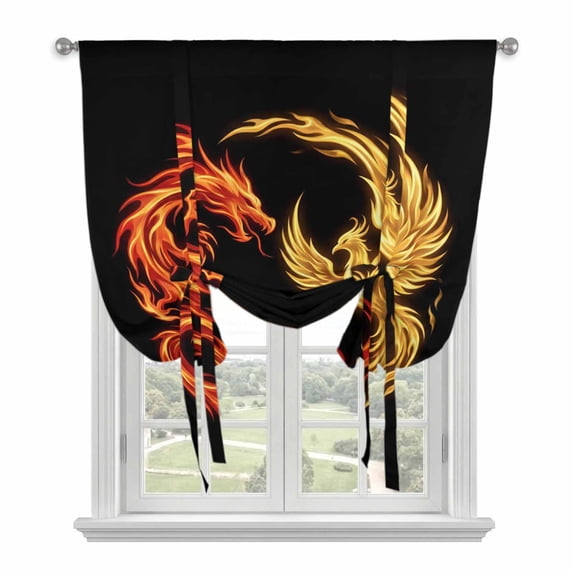 Chinese Style Tie Up Curtains for Window, Thermal Insulated Balloon ...
