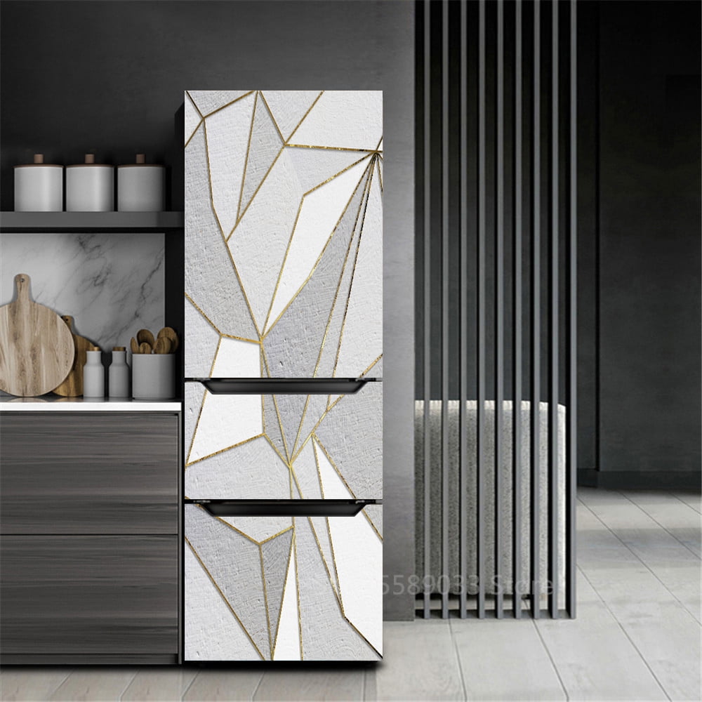 Chinese Style Vinyl Ink Painting Fridge Cover Sticker Landscape Flower ...