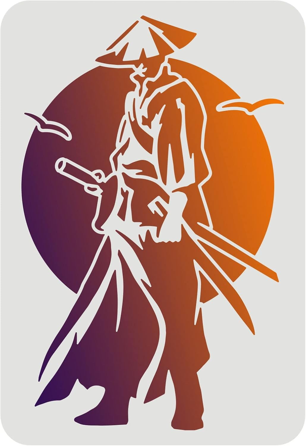 Chinese Swordsman Samurai Stencil - 29.7x21cm China Heroes Drawing ...