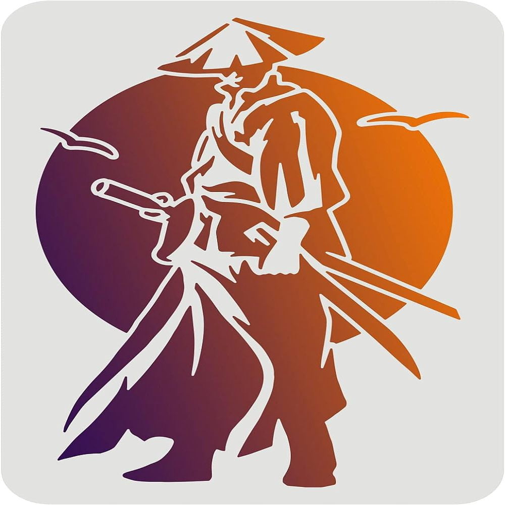 Chinese Swordsman Samurai Stencil - 29.7x21cm China Heroes Drawing ...