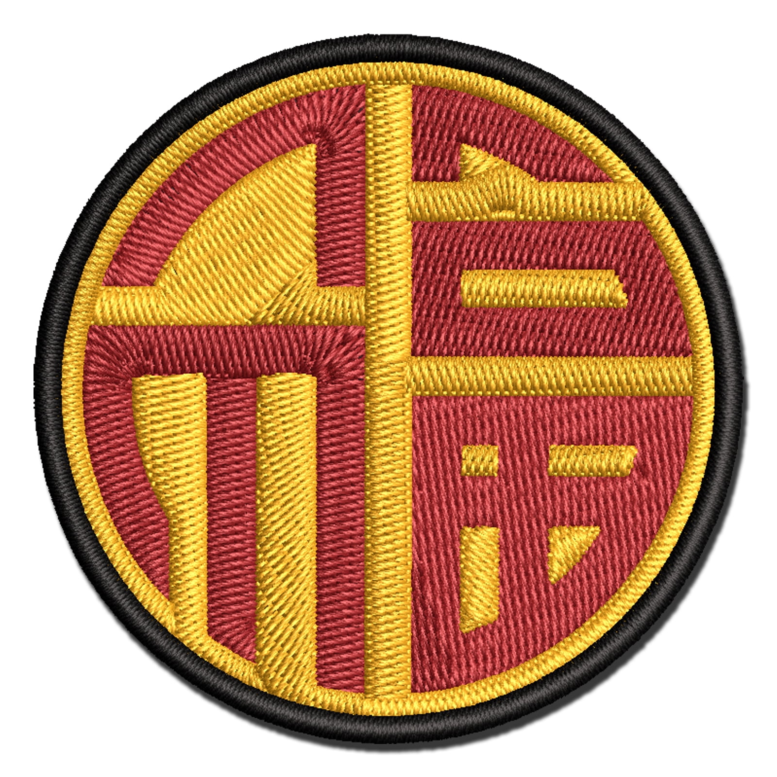 Chinese Symbol Fu Good Luck Applique Multi-Color Embroidered Iron-On ...