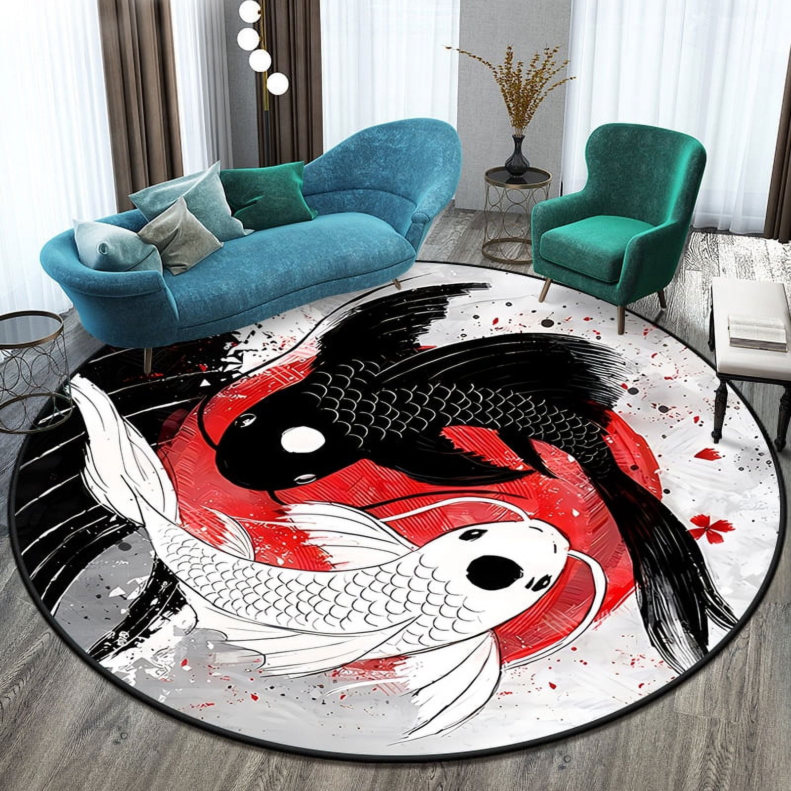 Chinese Tai Chi Bagua Circular Carpet Home Living Room Bedroom Bathroom ...