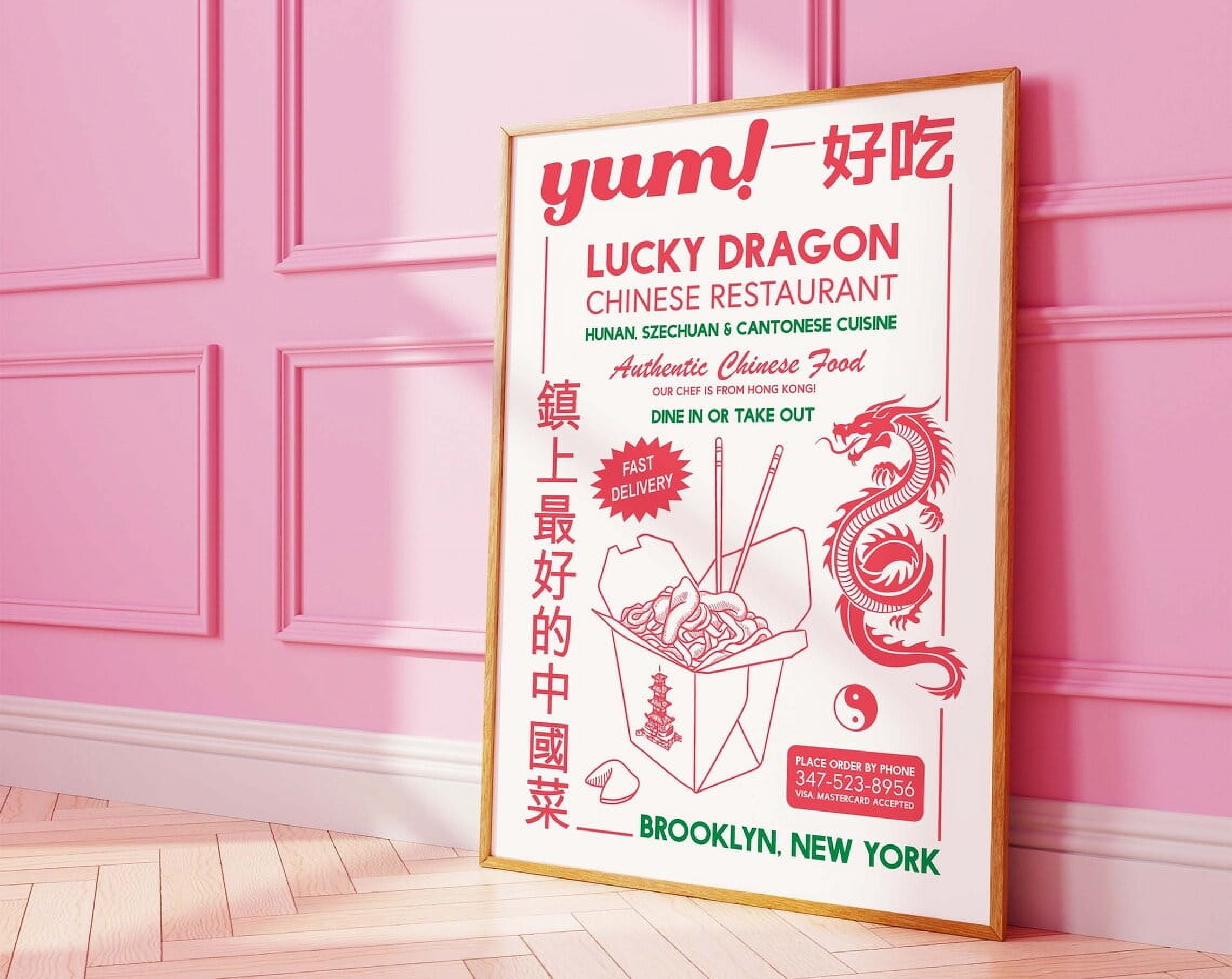 Chinese Takeout Menu Print, Art, Brooklyn New York Chinese Food Art ...