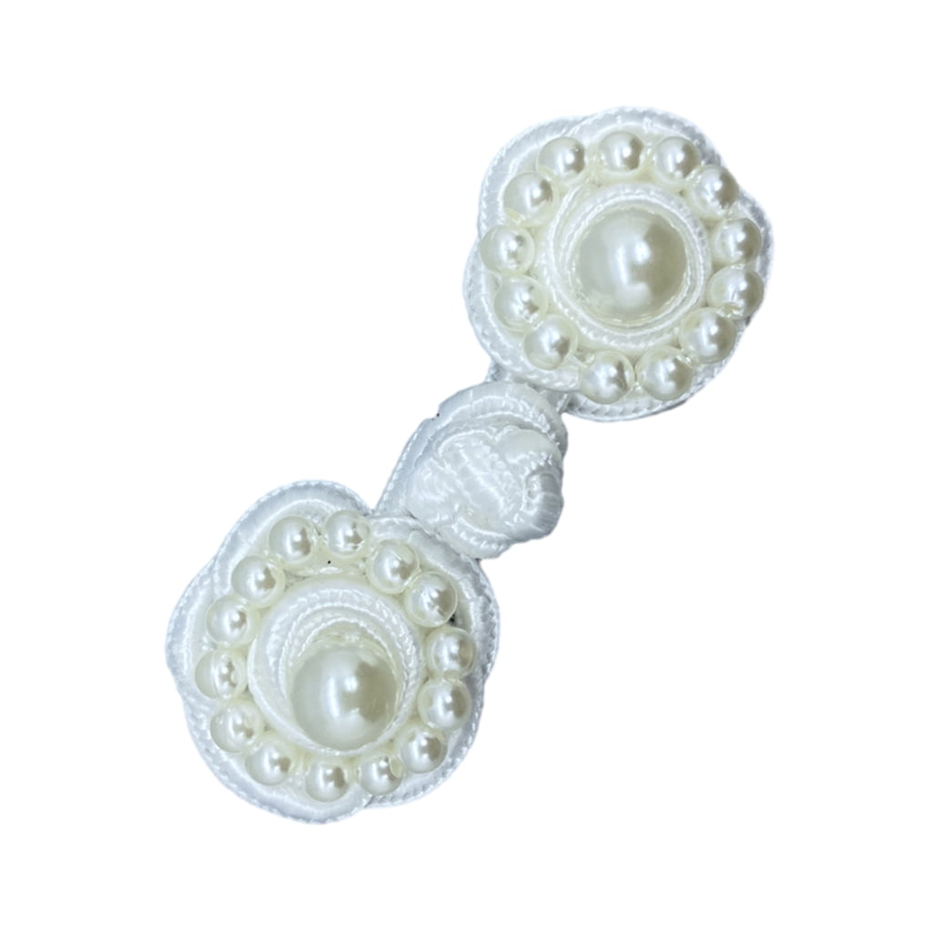 Chinese Tang Suit Cheongsam Crystal/Pearl Buttons Knot Fastener DIY ...