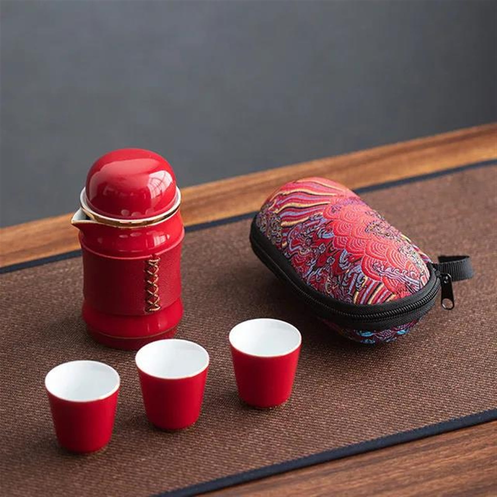 Chinese Tea Set Set Of Ceramic Travel Kungfu Tea Set Simple Tea Brewing ...