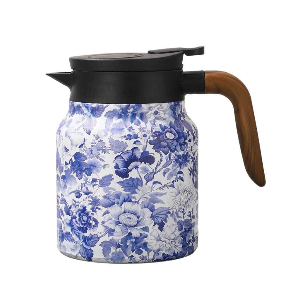 Chinese Teapot Stainless Steel Tea Kettle Blue and White Porcelain ...