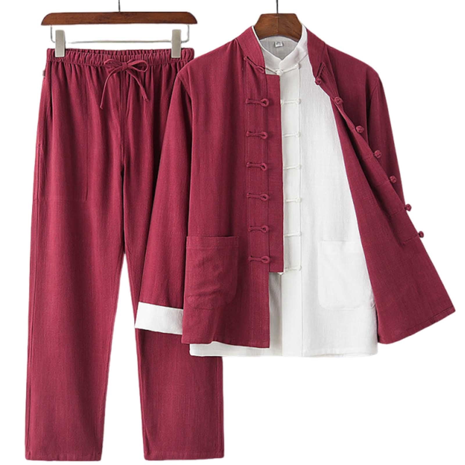 Chinese Traditional Clothes Cotton Linen Mens Kung Fu Uniforms Martial ...