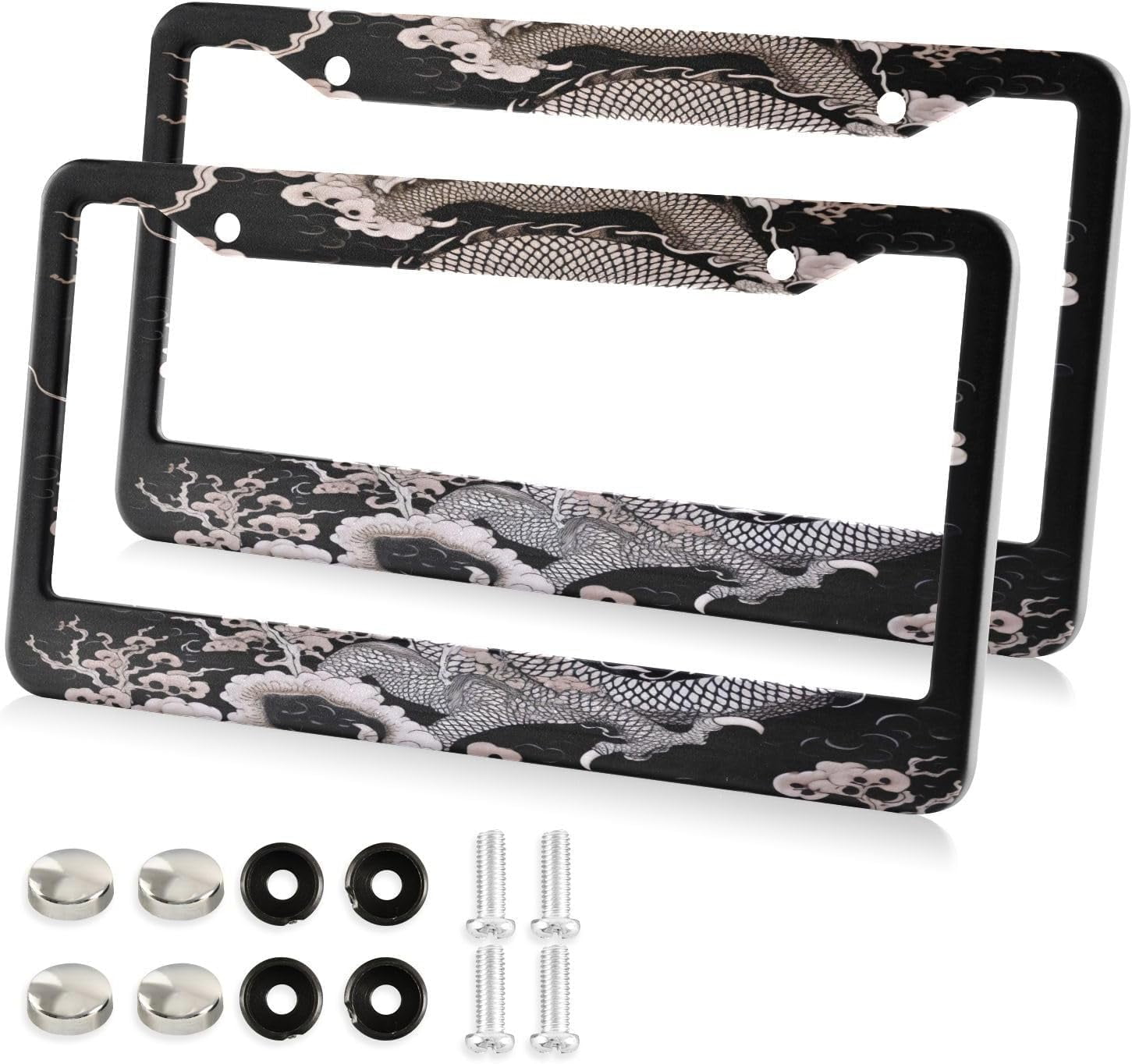 Chinese Traditional Dragon License Plate Frame, Aluminum Car Tag Frames ...