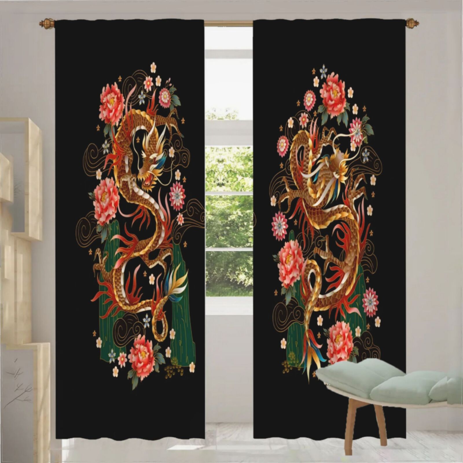 Chinese Traditional Dragons Curtains for Living Room Bedroom Decor ...