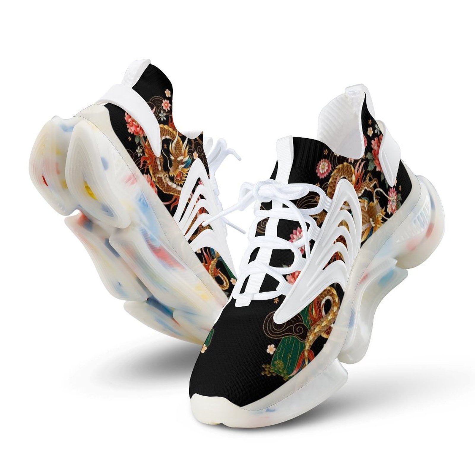 Chinese Traditional Dragons Walking Shoes for Men Woman Lightweight ...