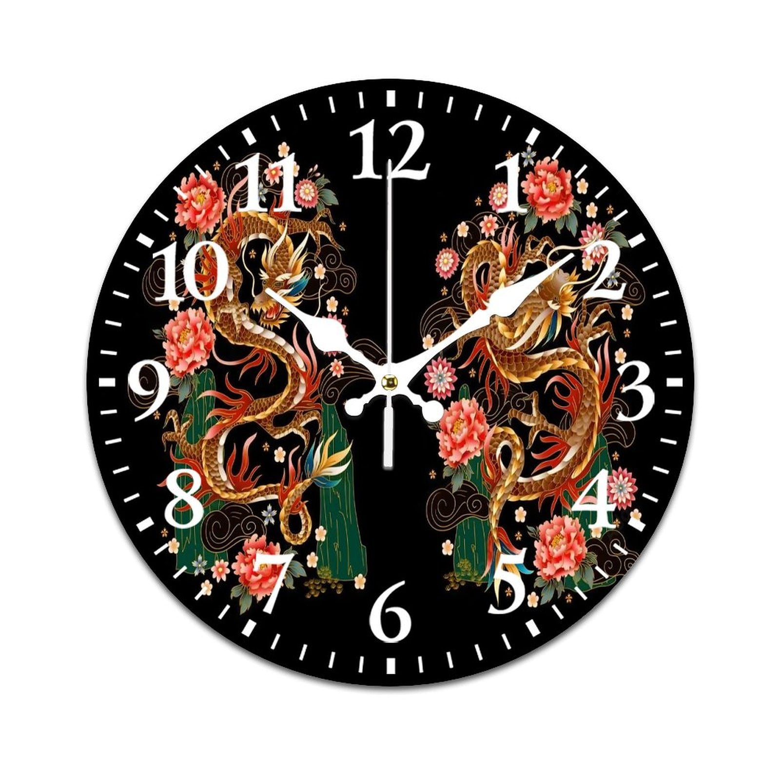 Chinese Traditional Dragons Wall Clock Modern Design Clocks Wall ...