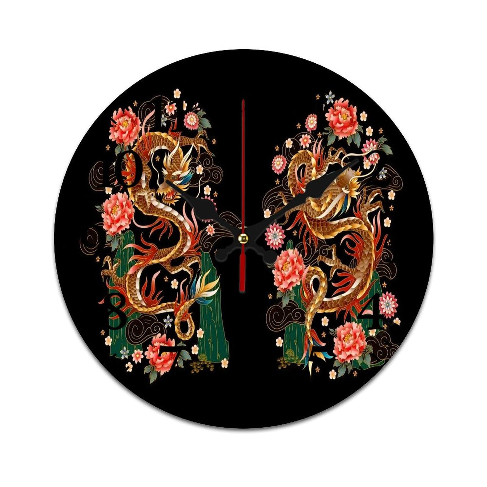 Chinese Traditional Dragons Wall Clock Modern Design Clocks Wall ...