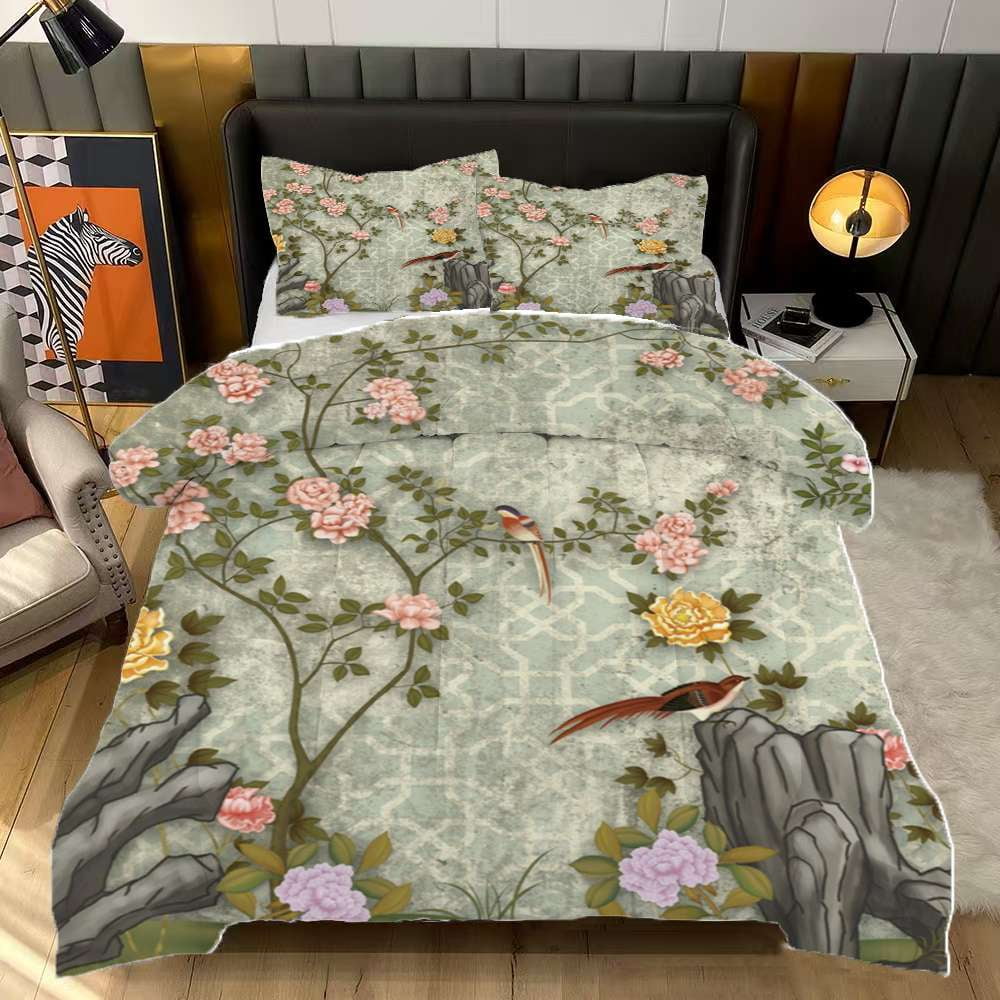 Chinese Traditional Flower Birds Comforter Set Queen Size Bedding Set ...