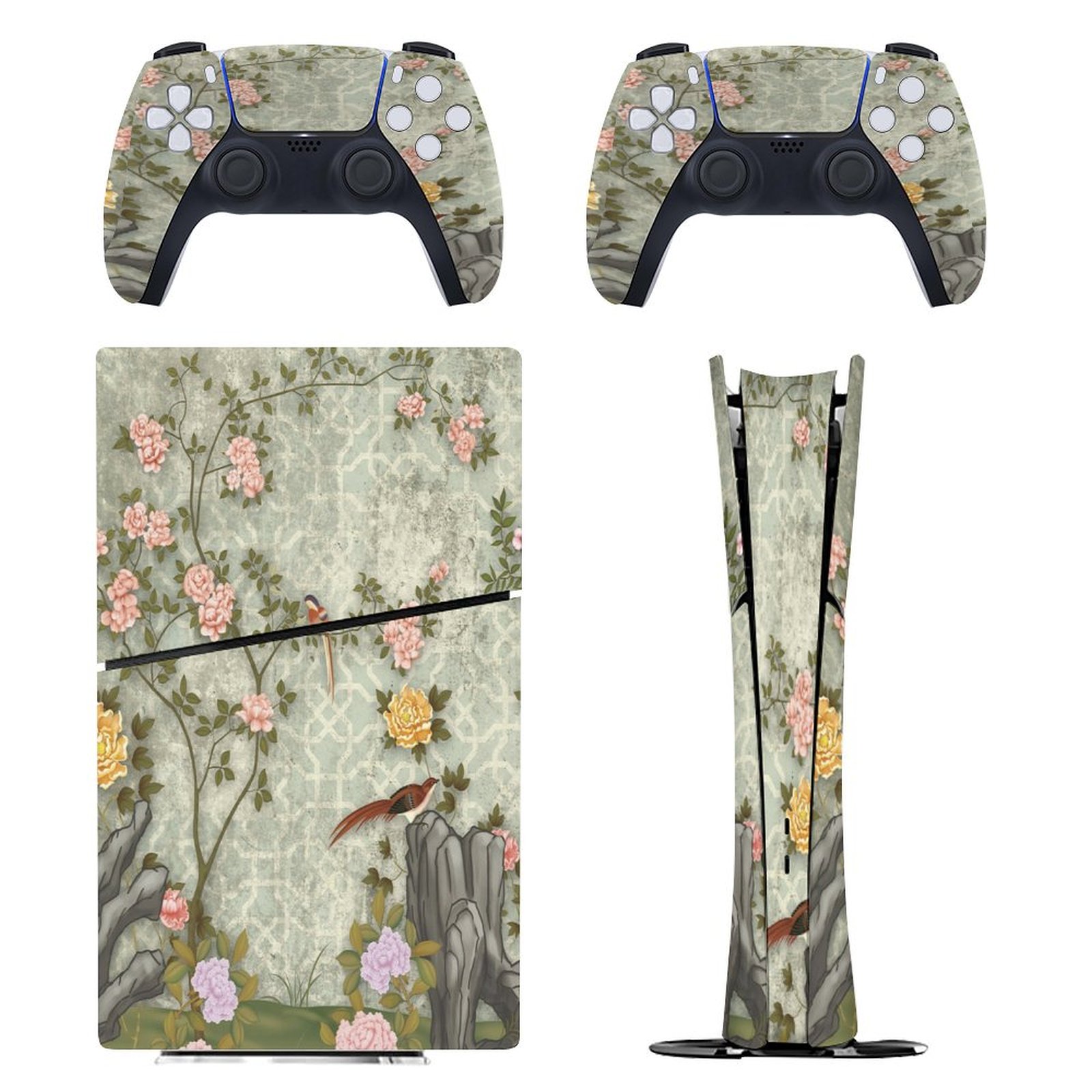 Chinese Traditional Flower Birds PS5/PS5 Pro/PS5 Slim Digital Disc Skin ...