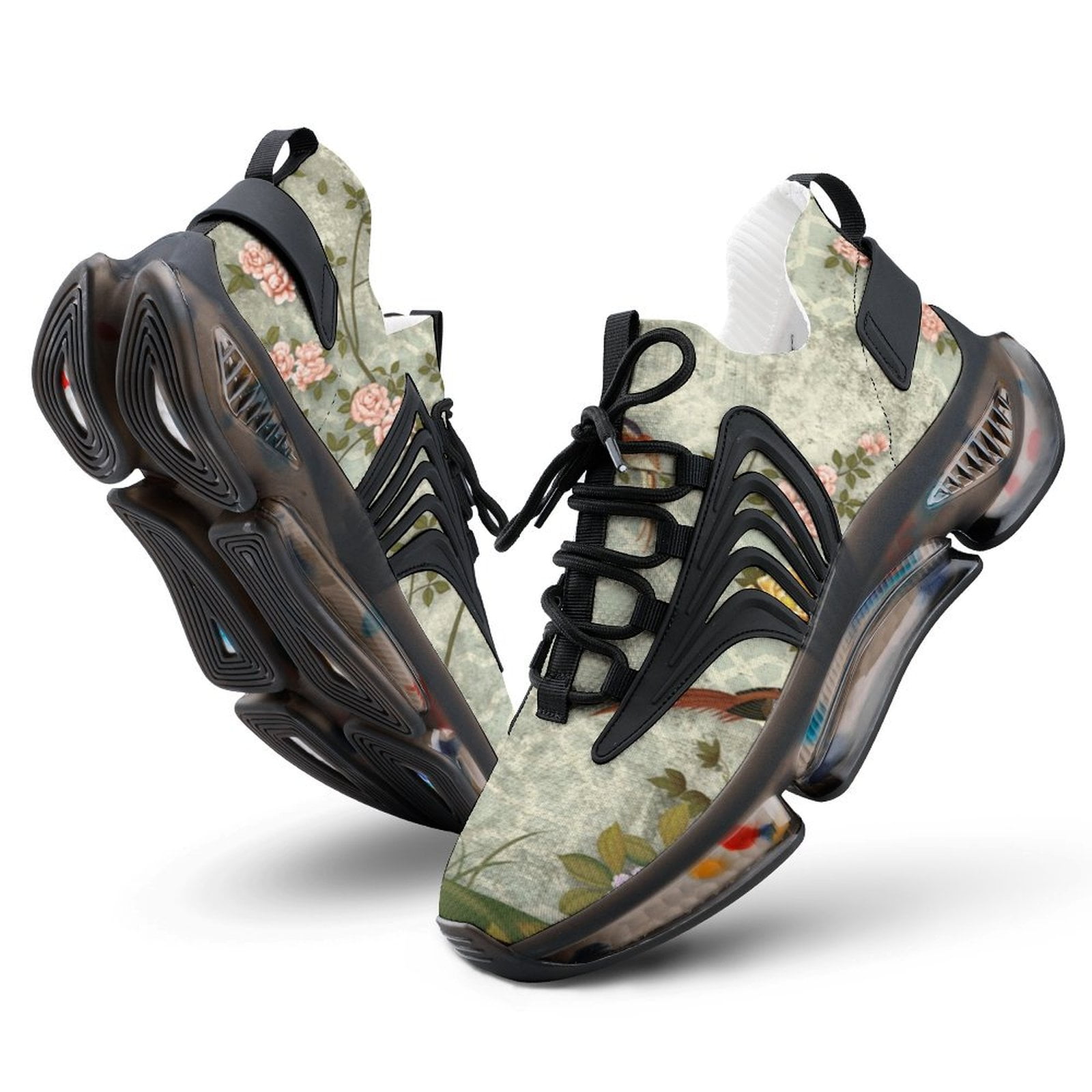 Chinese Traditional Flower Birds Walking Shoes for Men Woman ...