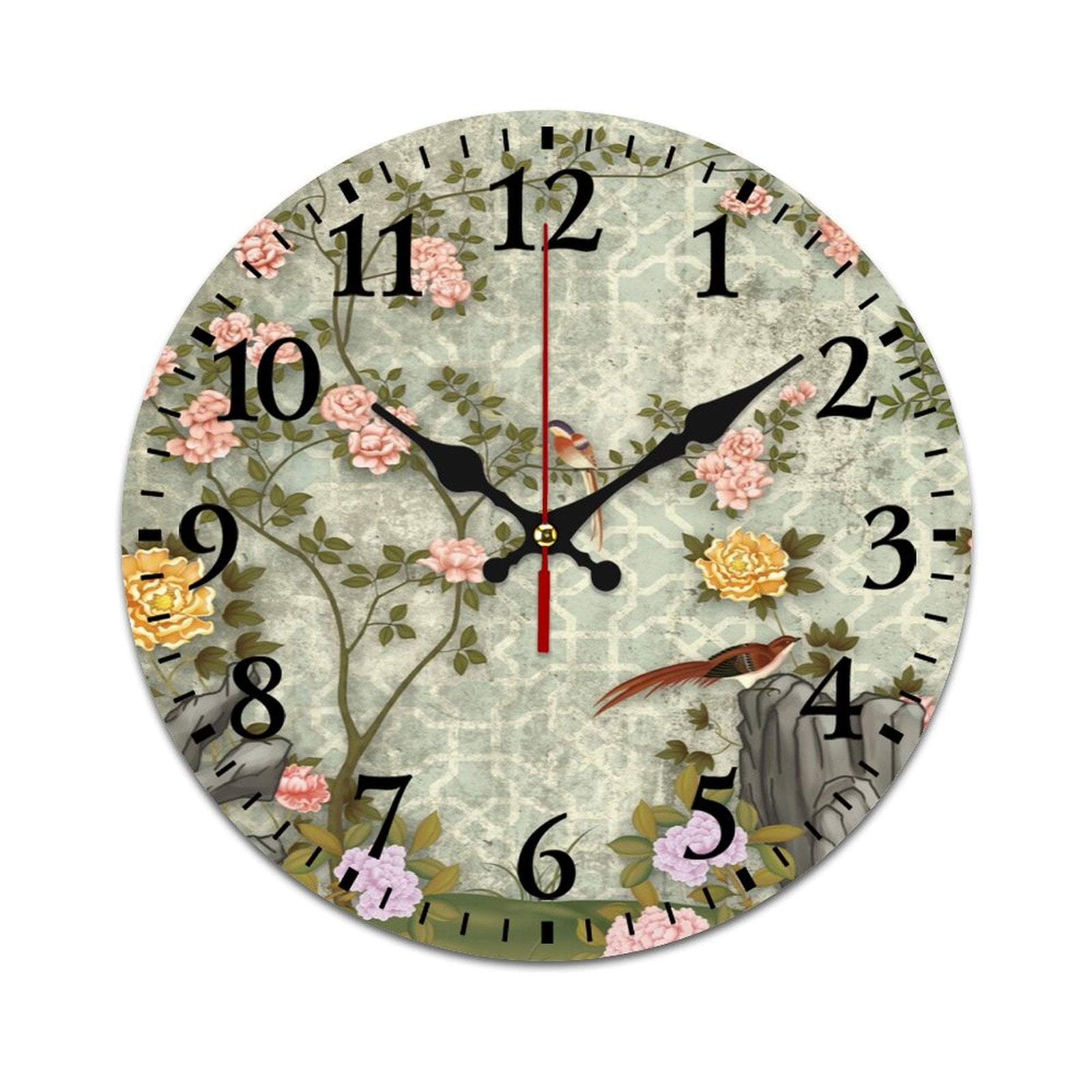 Chinese Traditional Flower Birds Wall Clock Modern Design Clocks Wall ...