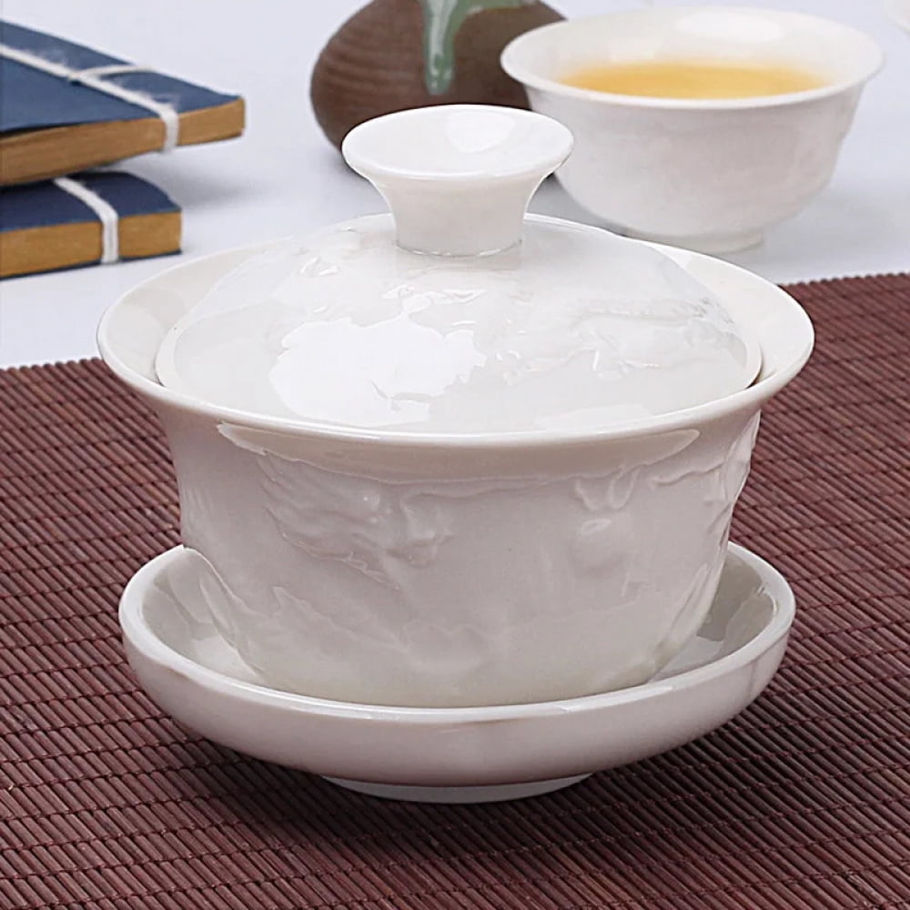 Chinese Traditional Gai Wan Tea Set Bone China Tea Sets Dehua Gaiwan ...