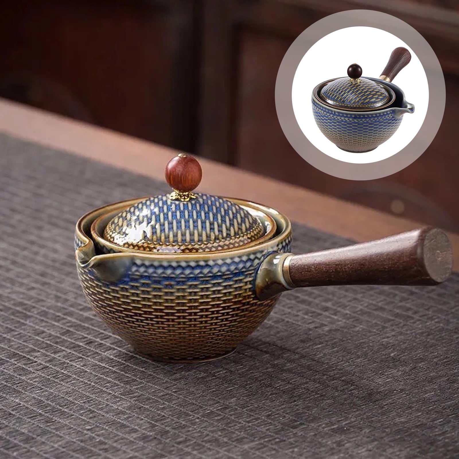 PENIKOKO Chinese Traditional Teapot Wood 1Pcs 6.7x4.1x3.3in - Walmart.com