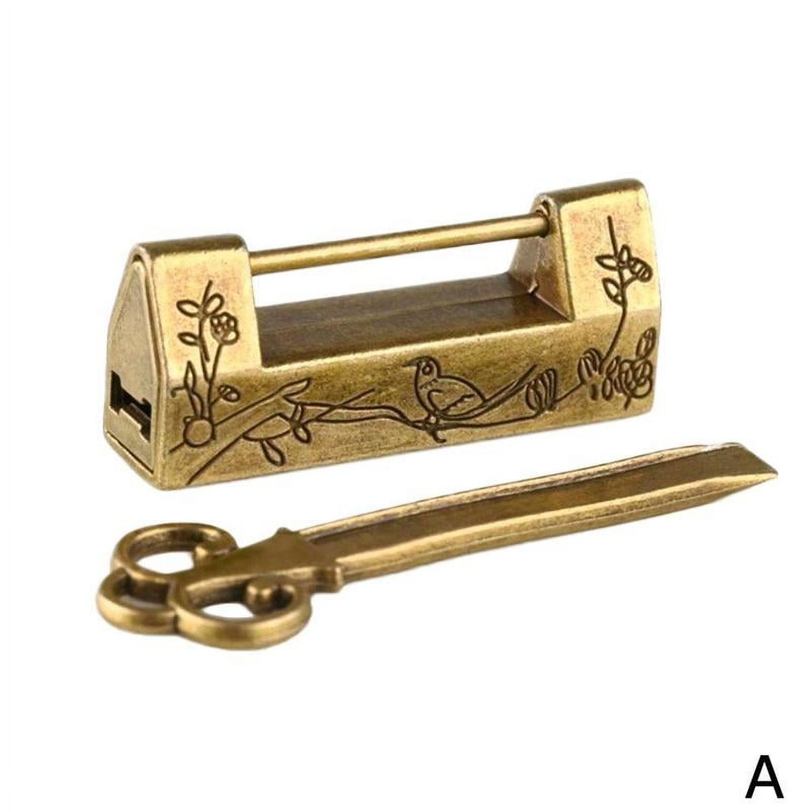 Chinese Vintage Antique Locks Old Style Lock Excellent Brass Carved ...