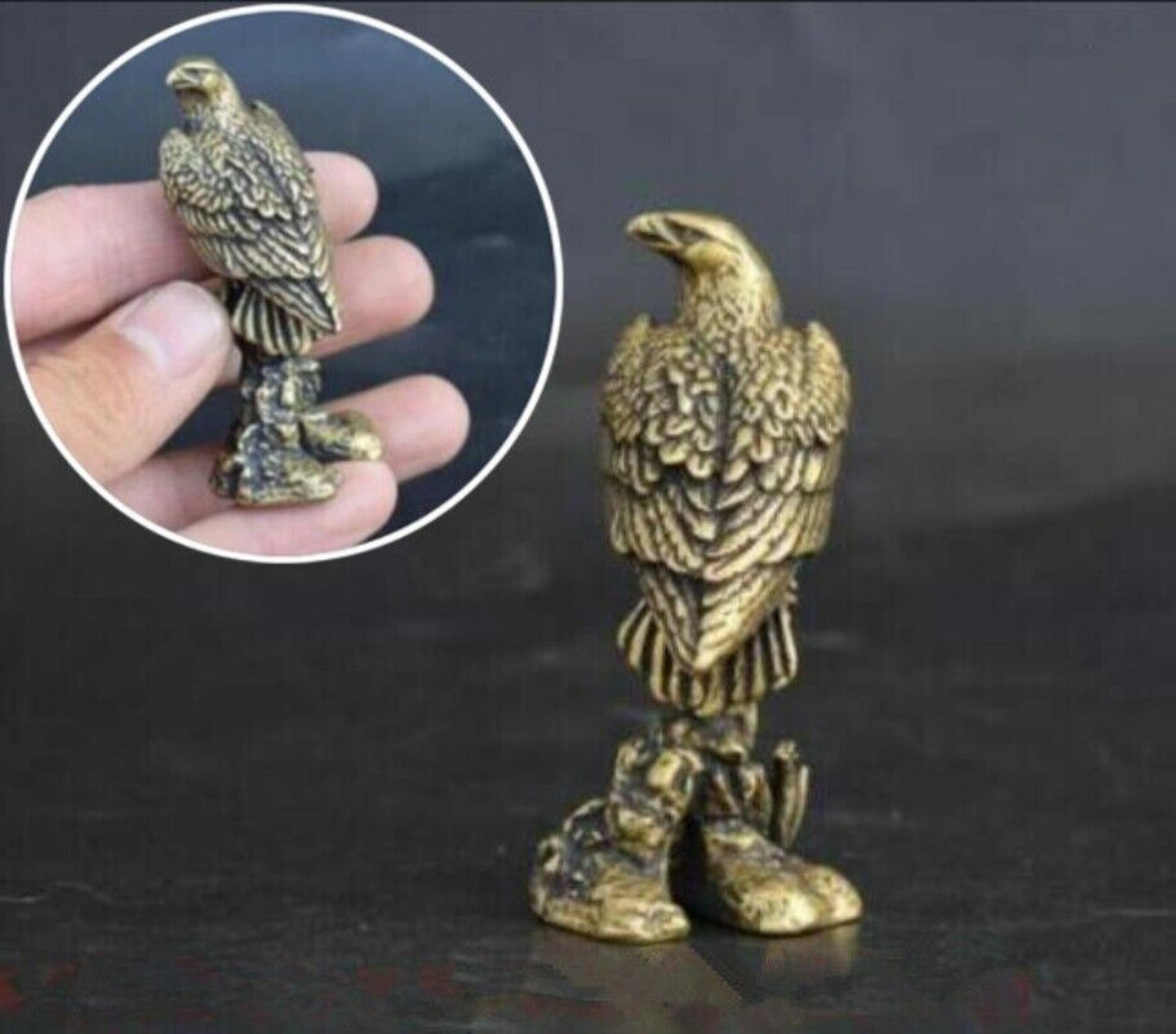 Chinese Vintage Brass Eagle Sculpture Collectible Asian Home Decor Statue Minor Works - Walmart.com