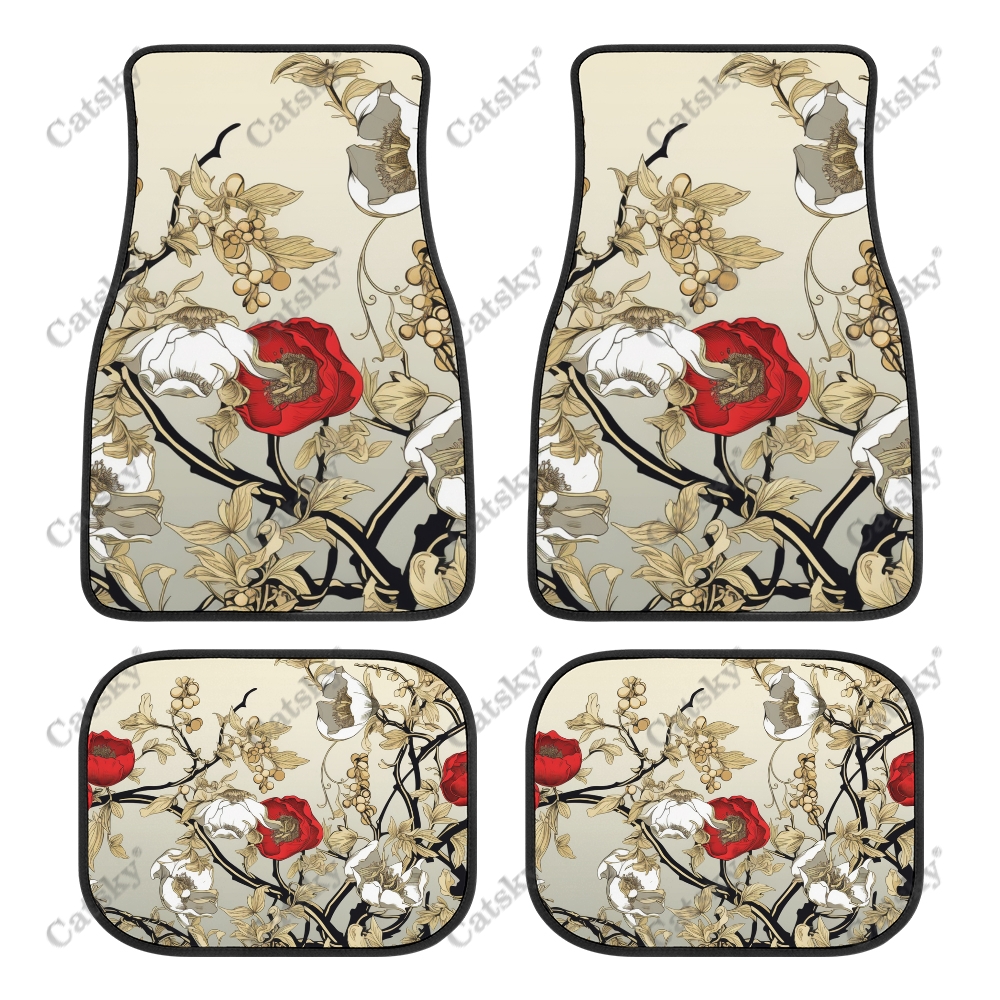Chinese Vintage Flowers Car Auto Floor Mats Carpet 4PCS Customized Cars ...