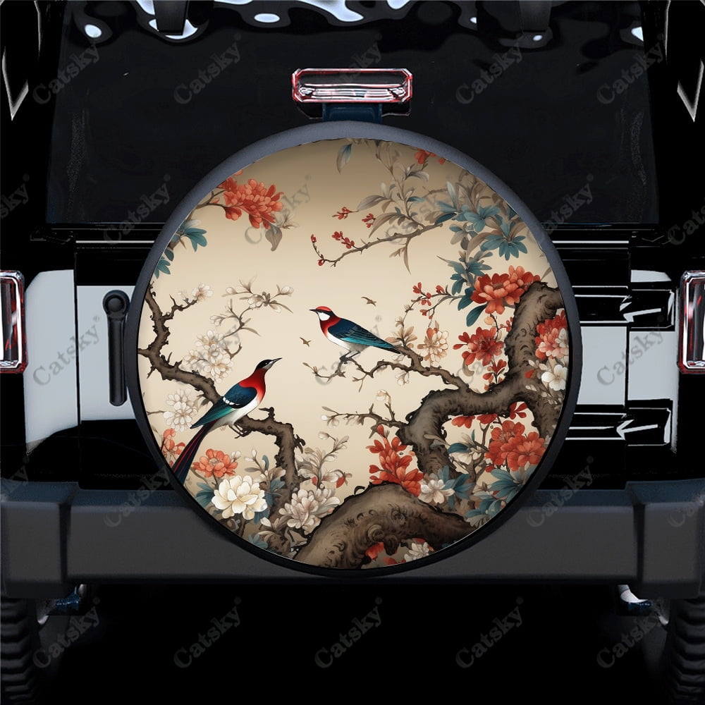 Chinese Vintage Flowers Polyester Universal Spare Wheel Tire Cover ...