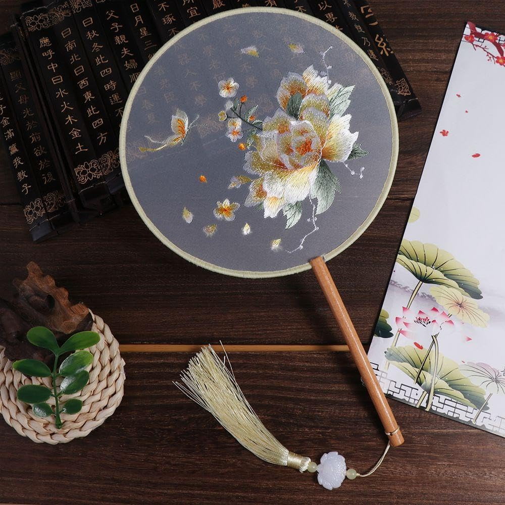 Chinese Vintage Style Bamboo Silk Fans,Traditional Chinese Pattern ...