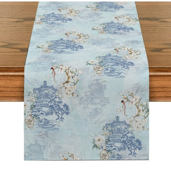 Chinese Watercolor National Geometry Table Runners Washable Dresser ...