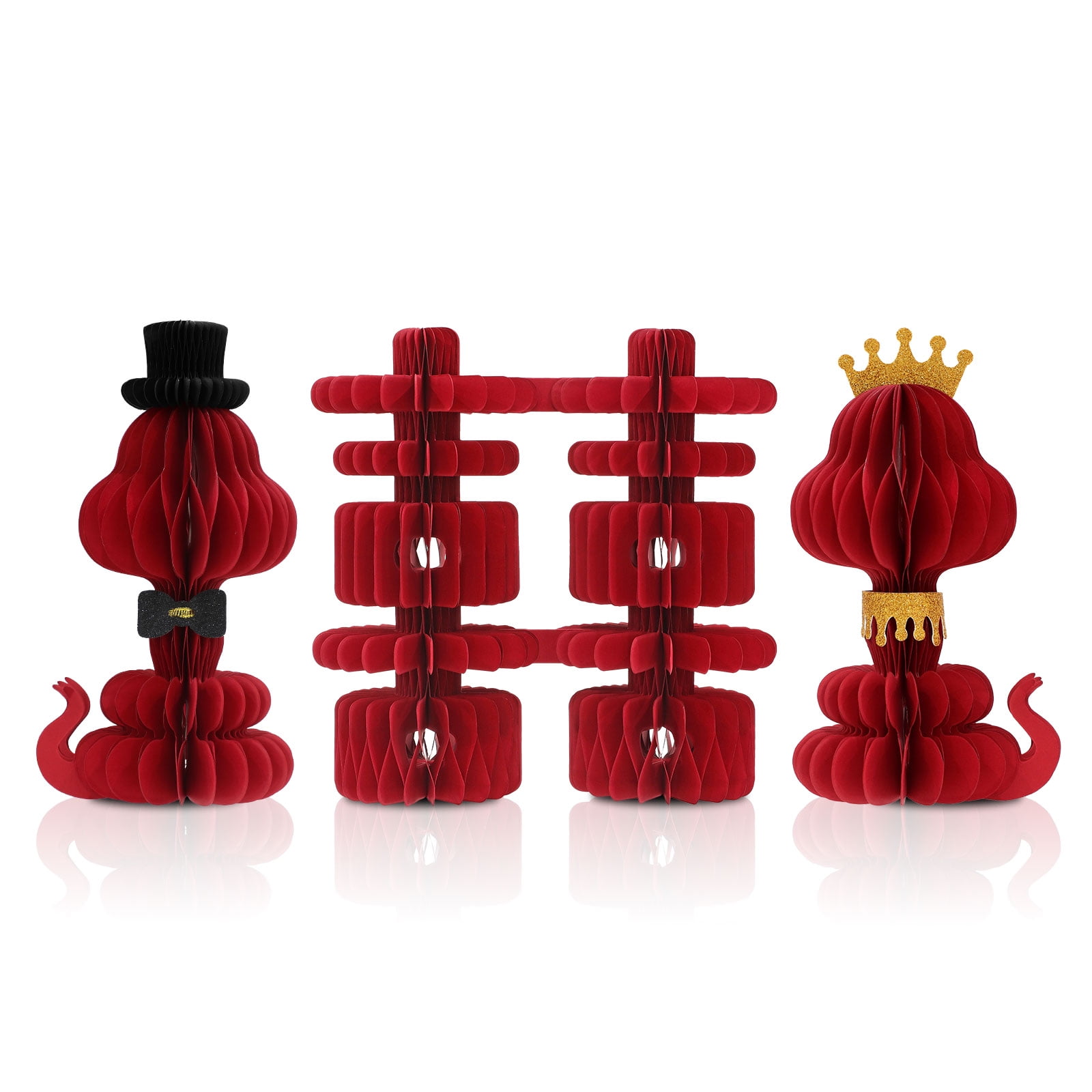 Chinese Wedding Decorations, 3 Pcs Xi Jie Liang Yuan Honeycomb Table ...