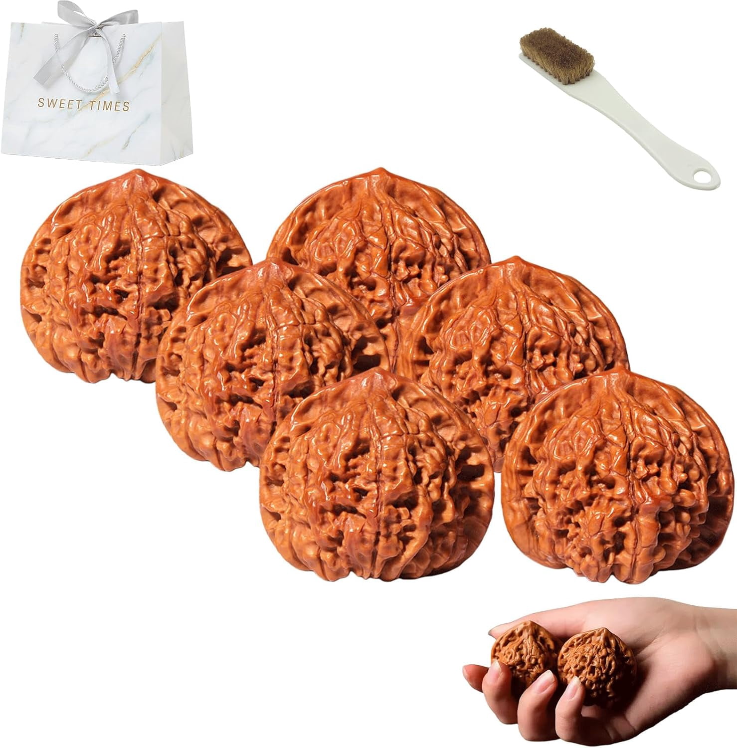 Chinese Wenwan Walnuts Hand Massage Balls – Natural Traditional Hand ...