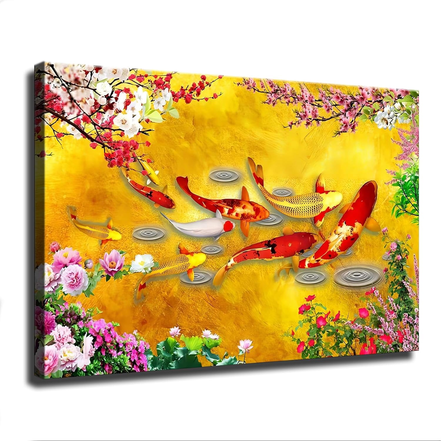 Chinese Wind Koi Lucky Carp Animal Feng Shui Koi Fish Painting Koi Pond ...